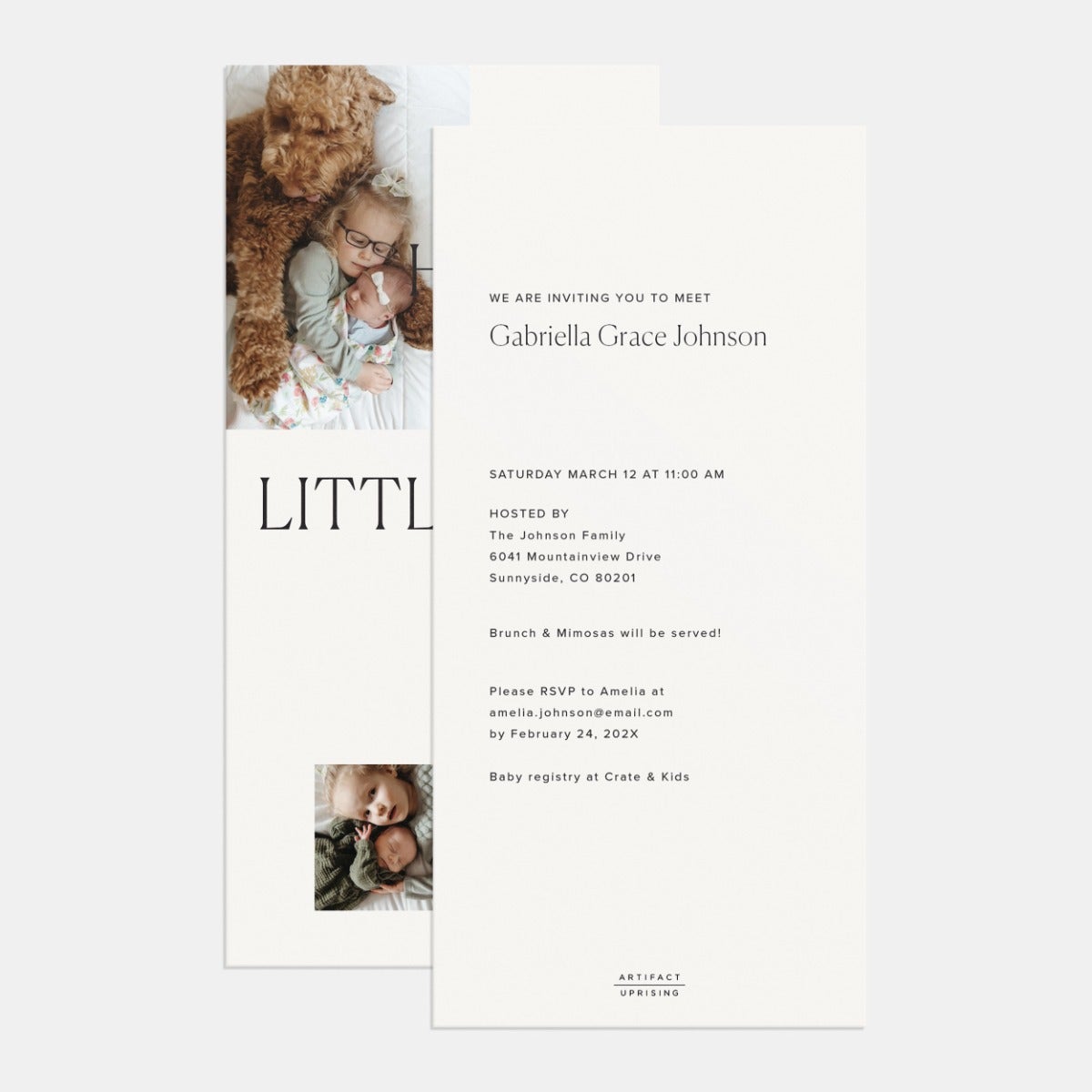 Modern Trio Birth Announcement Artifact Uprising